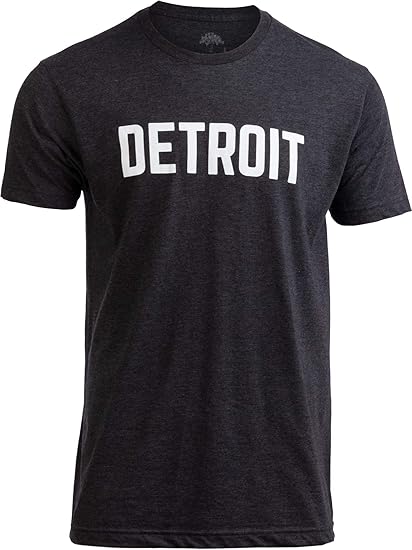 Amazon.com: Detroit | Classic Retro City Grey Blue Red Black Detroiter ...
