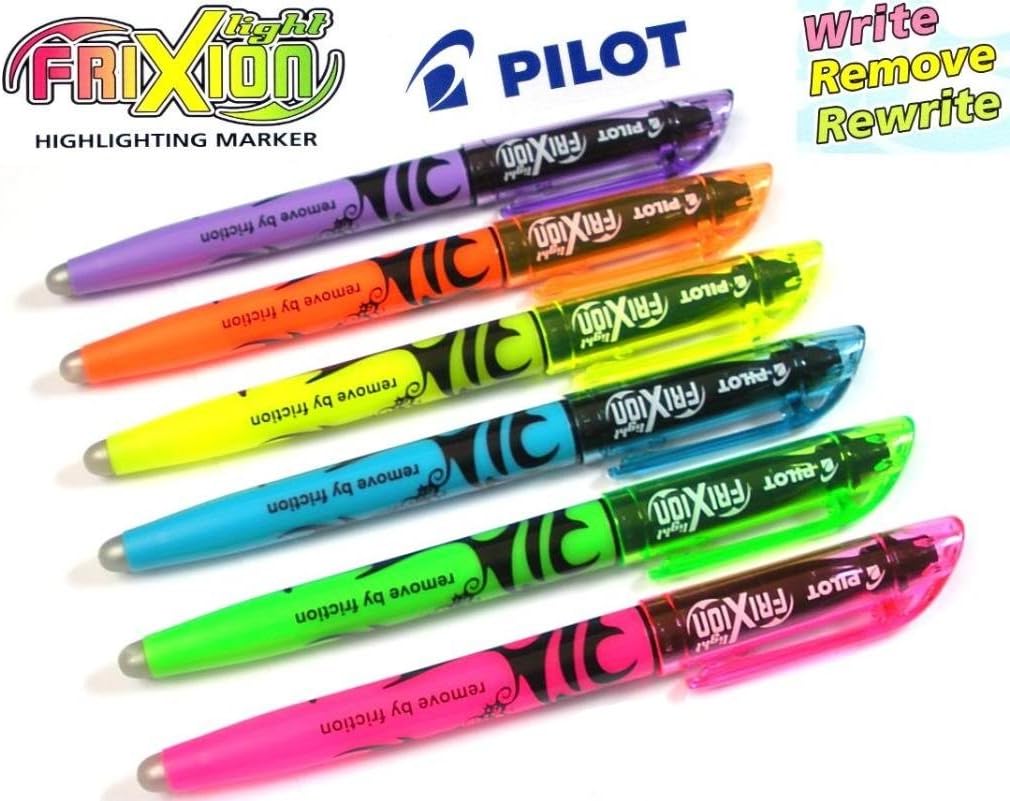 Pilot 4136S6 Highlighters FriXion Light Pastel, Set of 6, Pink/Yellow ...