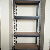 STAR WORK Black Adjustable 4-Shelf Shelving Unit Storage Rack Utility ...
