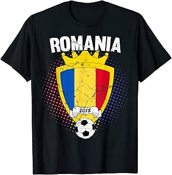 Amazon.com: Romania Soccer T-Shirt 2018 Romanian Flag National Team Cup ...