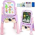 Amazon.com: Kids Easels for Toddlers 2-4 Double Sided Kids Art Easel ...