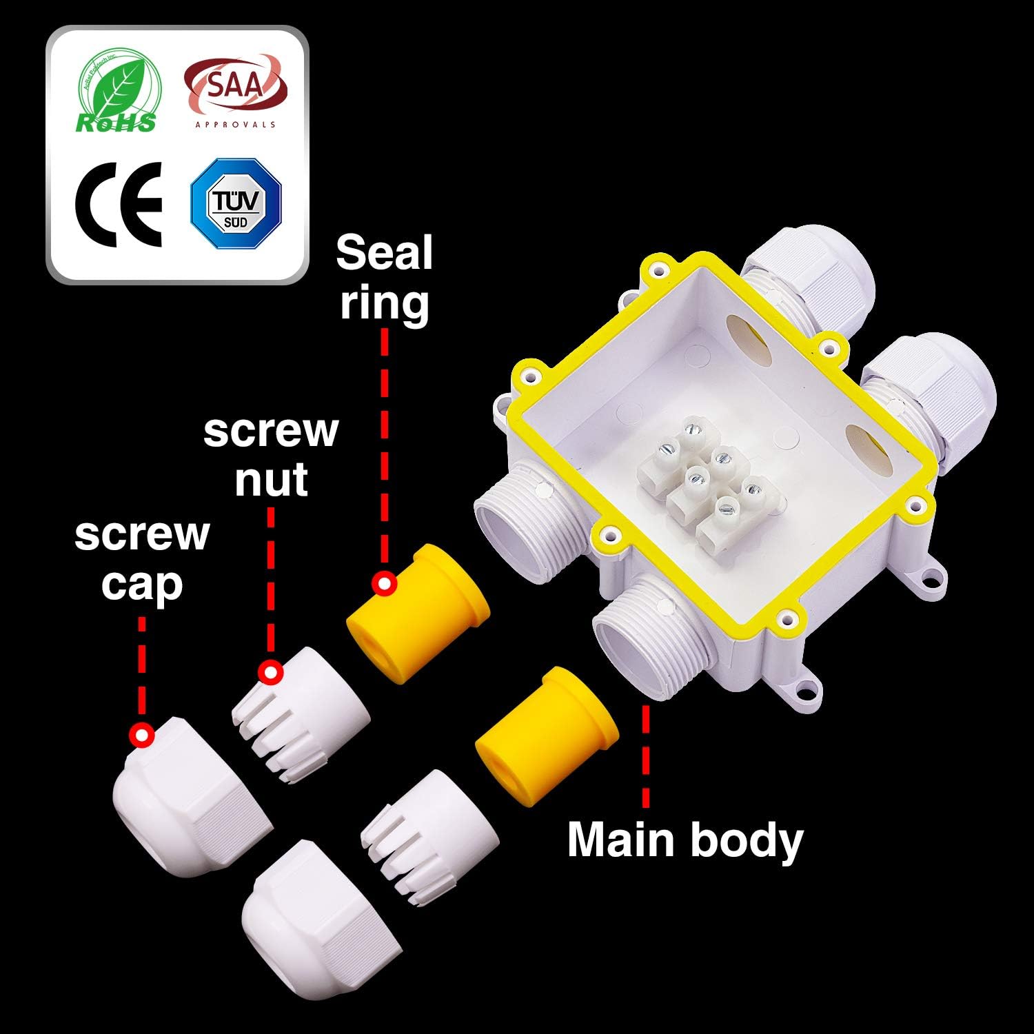 Waterproof Junction Box Cable Connector Outdoor Electrical IP68 ...