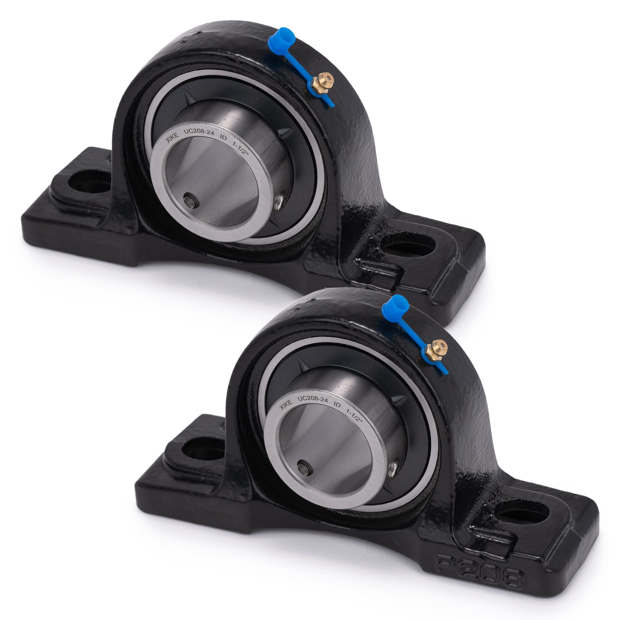 XiKe UCP208-24 Pillow Block Bearing - Chrome Steel Bearings with 1-1/2" Bore -Pack of 2 Mounted ...