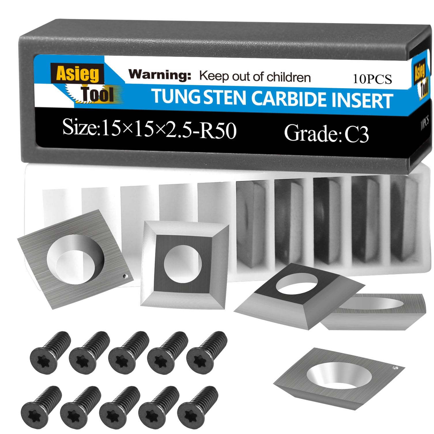 15mm Square Tungsten Carbide Replacement Cutter Inserts Knives 15 x 15 ...