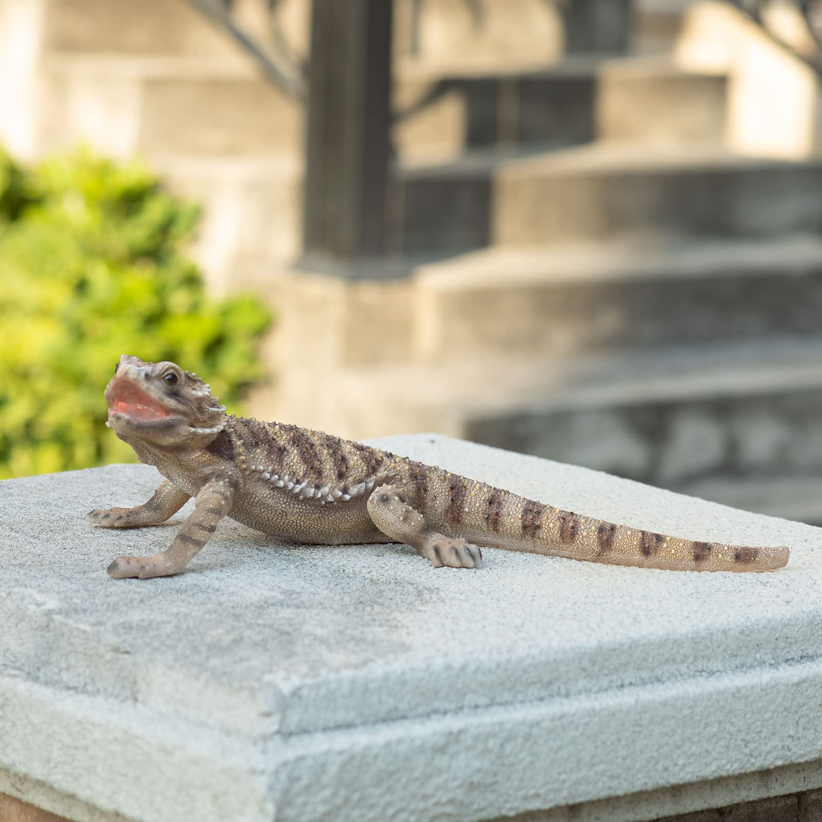 SUYNYBHF Garden Lizard Statue Vivid Horny Lizard Figurine Decorations ...