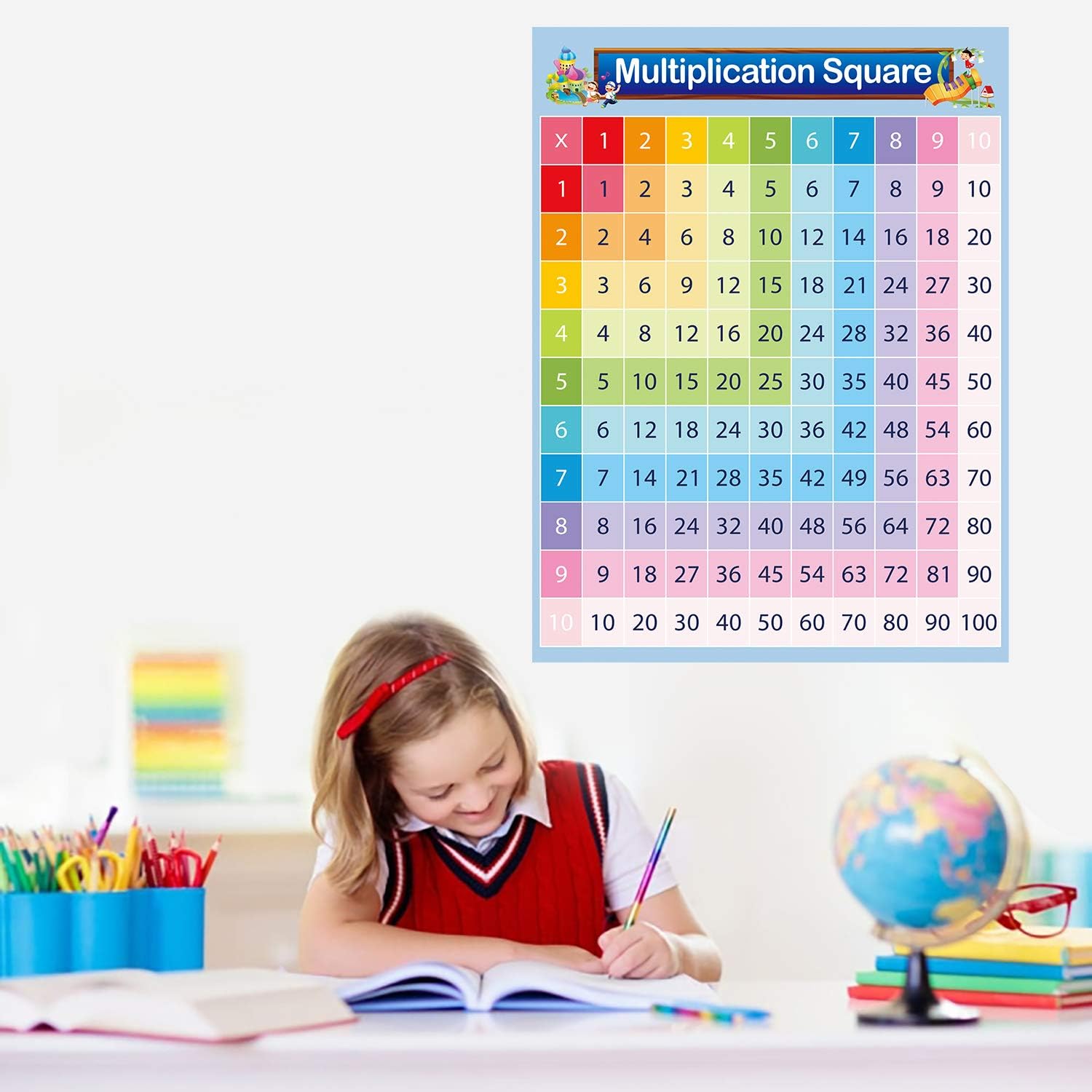 Multiplication Square 1-10 Times Tables – Preschool Children Education ...