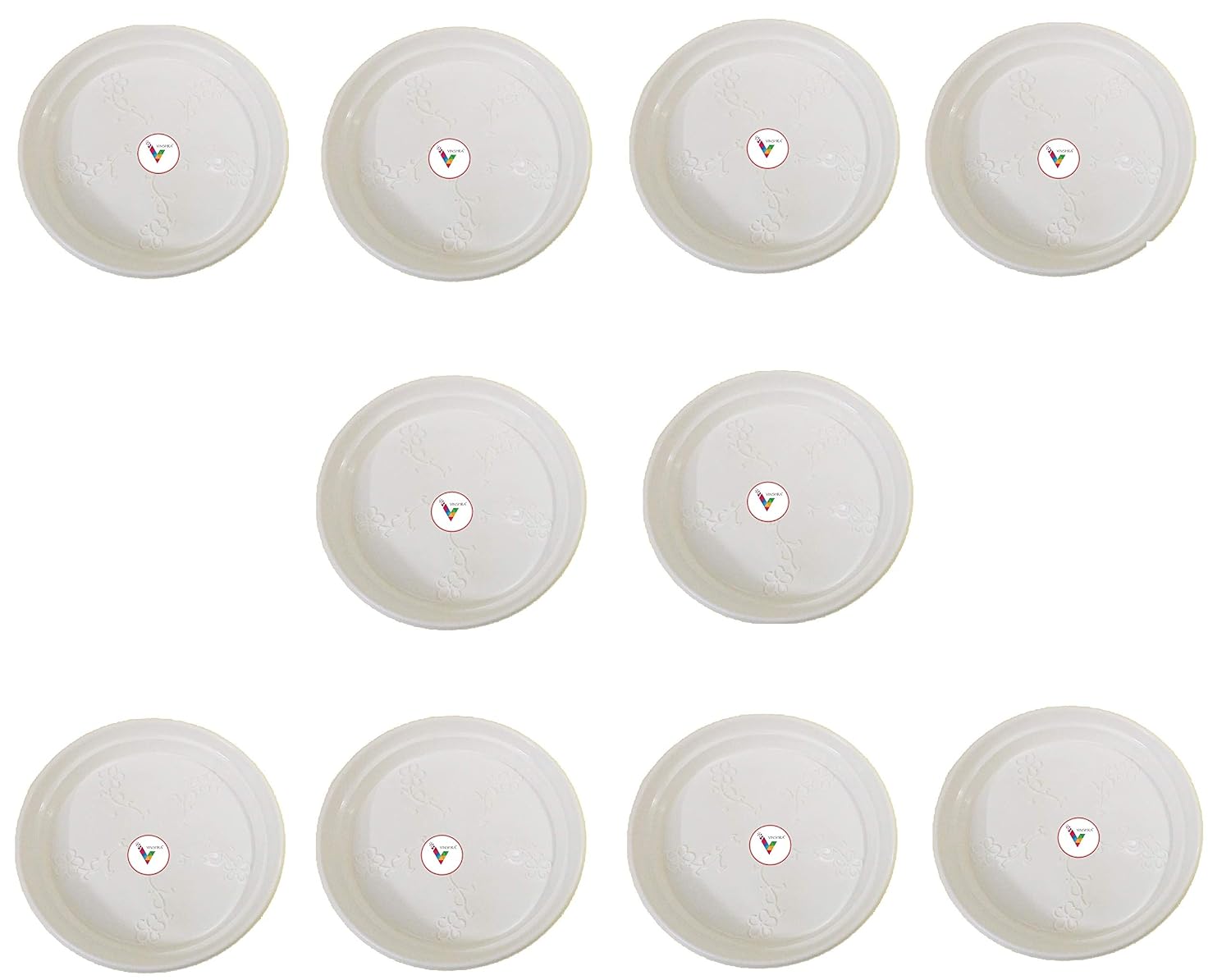 VINSHRA® Deepak Plastic 6 inch White Planter/gamla/Pot Bottom Trays ...