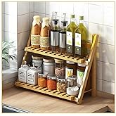 Rolanstar Spice Rack Organizer with Wire Basket, 3-Tier Kitchen Shelf ...