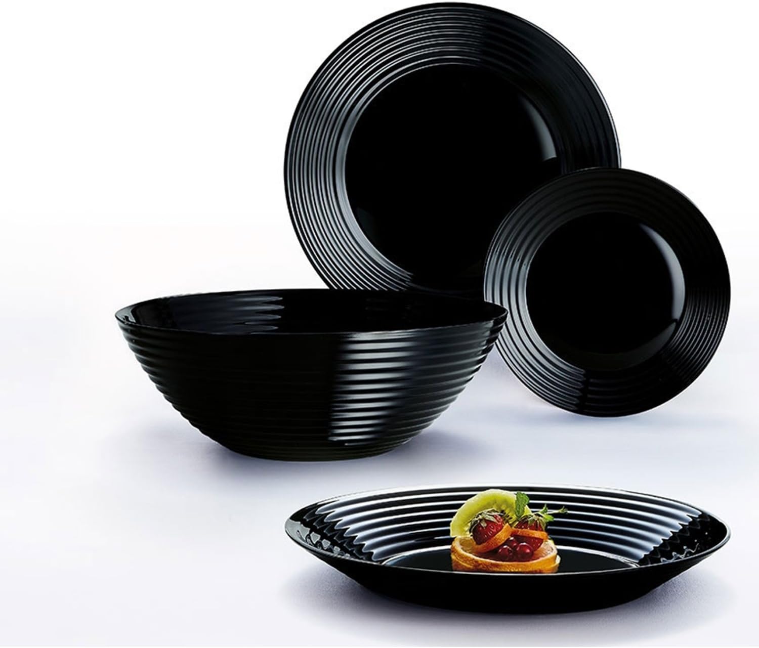 ARC INTERNATIONAL France 181760 Harena Dinner Set, Black, 19 units ...