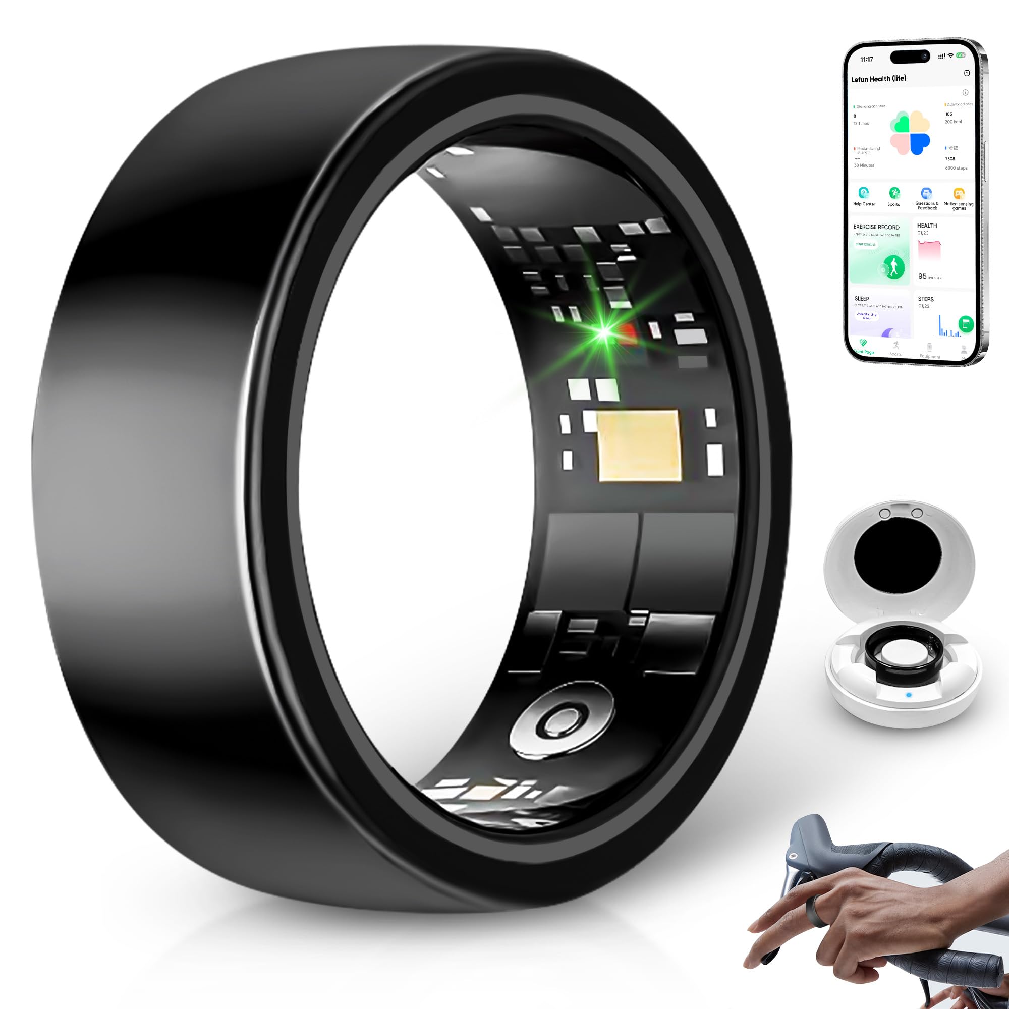 SSPATIOS Smart Rings for Women Men, Sleep Tracker, Step Tracker, No ...