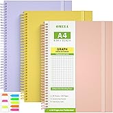 Amazon.com : 6 Pack Graph Paper Notebook 8.5" x 11", 3 Subject Spiral ...