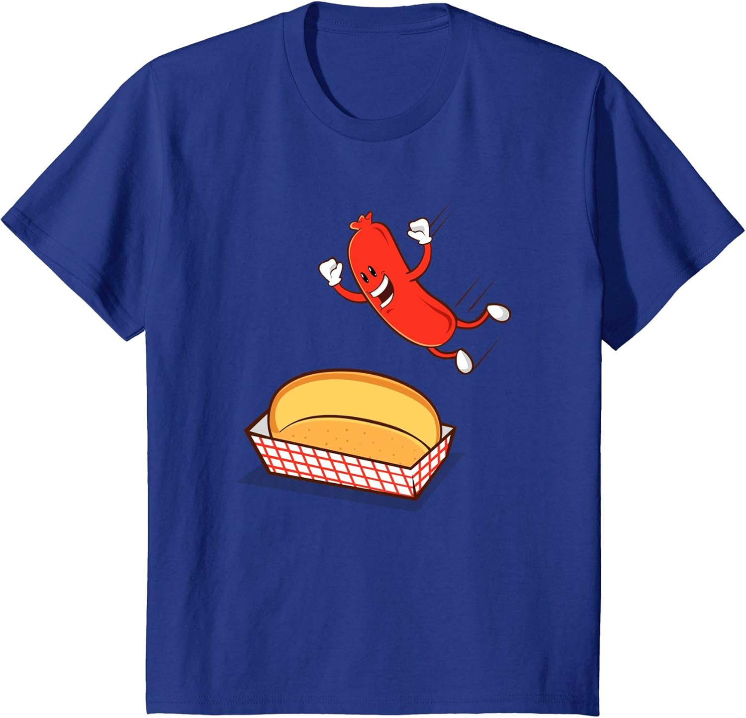 Amazon.com: Funny Hot Dog T-shirt, BBQ, Cartoon Weiner, Zany Brainy ...