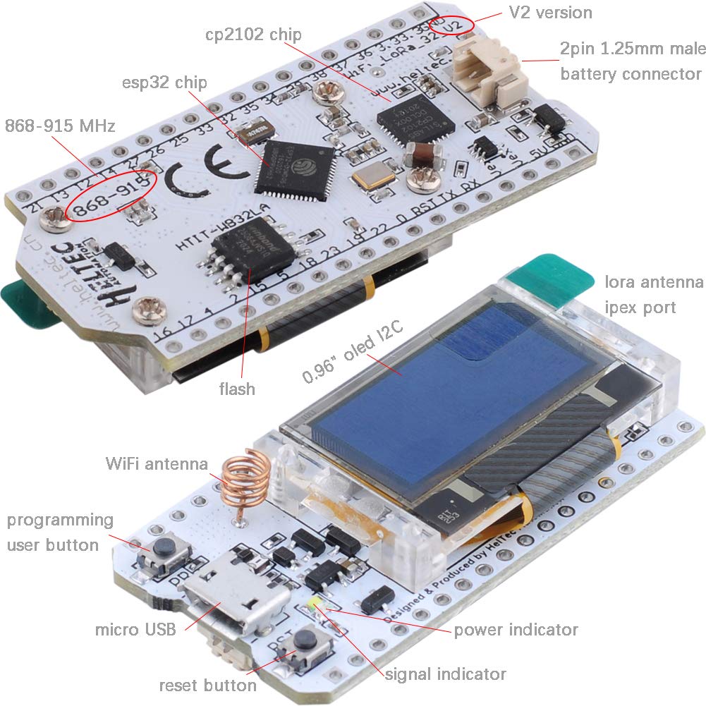 Mua 915 MHz LoRa ESP32 OLED V2 Development Board SX1276 + 915MHz LoRa ...