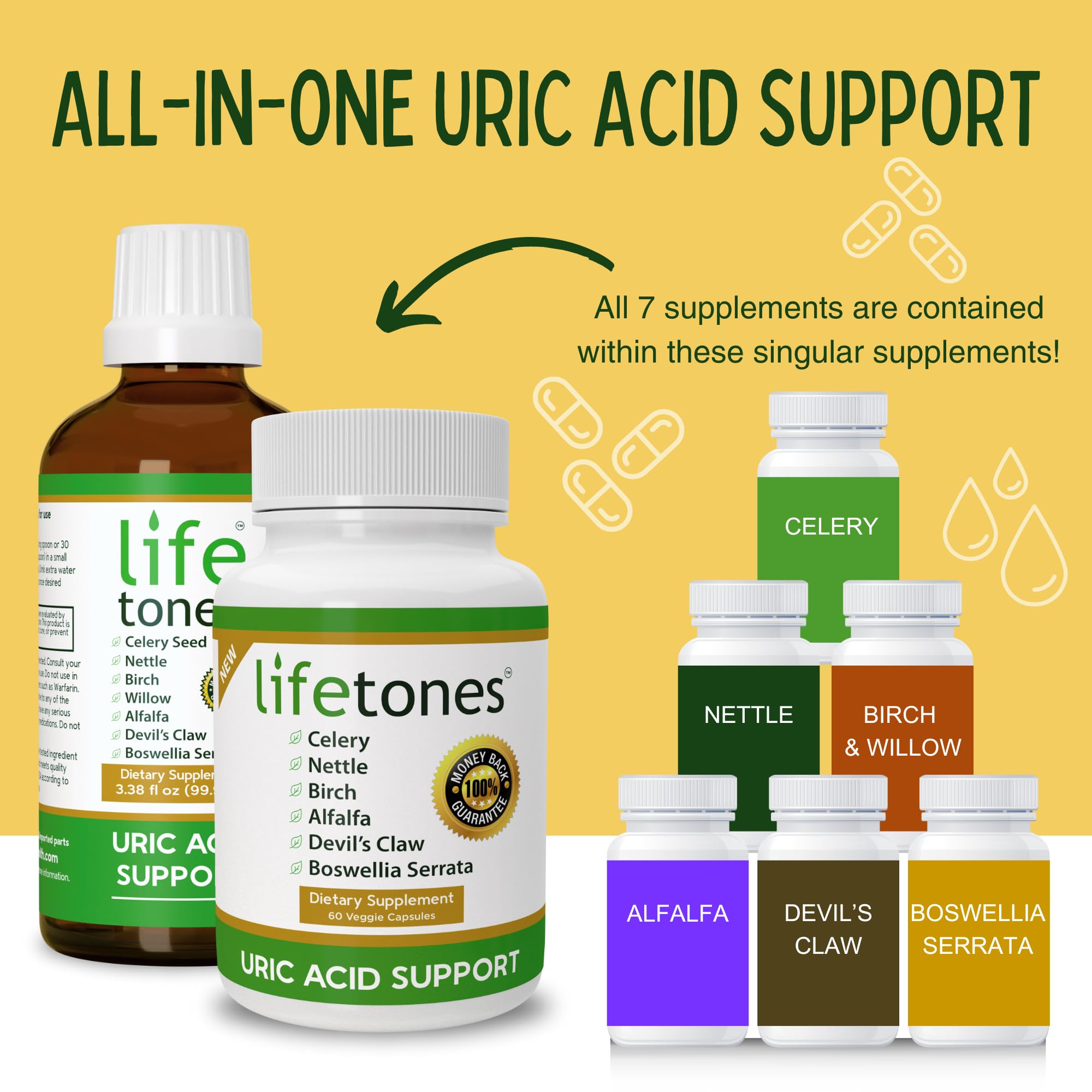 Mua Lifetones Uric Acid Support Bundle - Tincture & Capsules for Joint ...