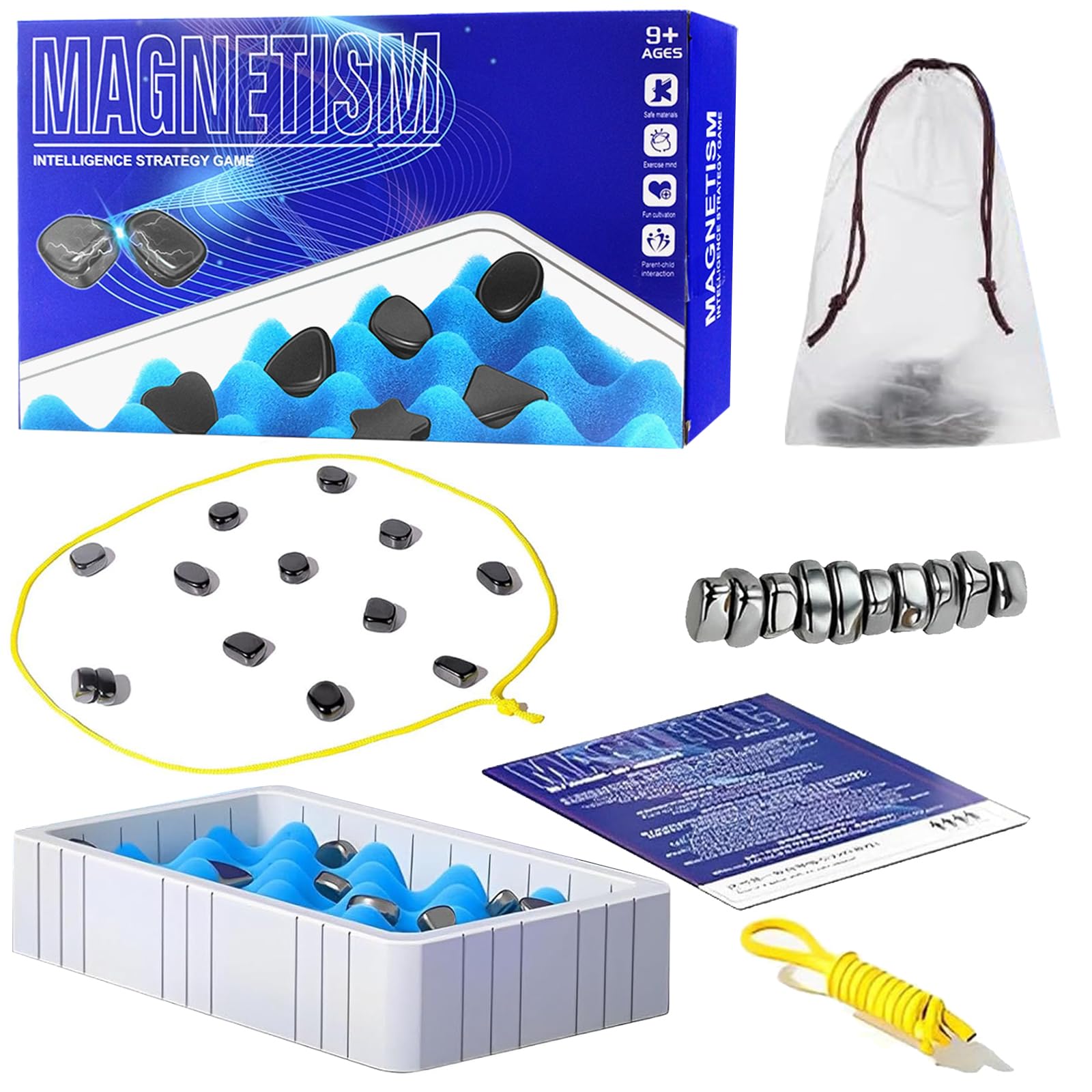 Mua Magnetic Chess Game with Stones, Multiplayer Magnet Board Game Set ...