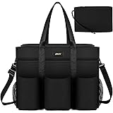 Amazon.com | Pursetti Zip-Top Organizing Utility Tote Bag with Exterior ...