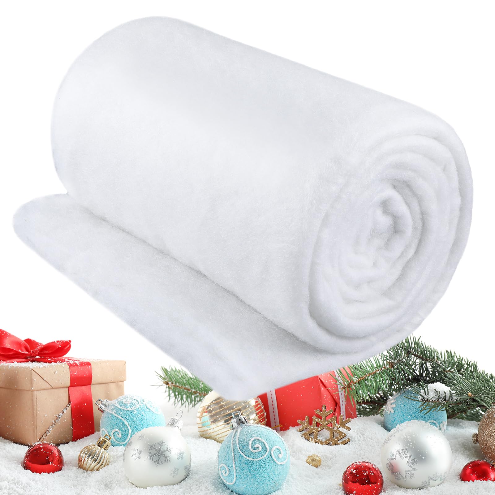 Tondiamo 1 Pack 5 x 10ft Christmas Snow Blanket for Christmas Village ...