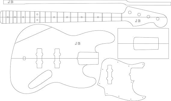 Electric Guitar Routing Template - J bass: Amazon.co.uk: Musical ...