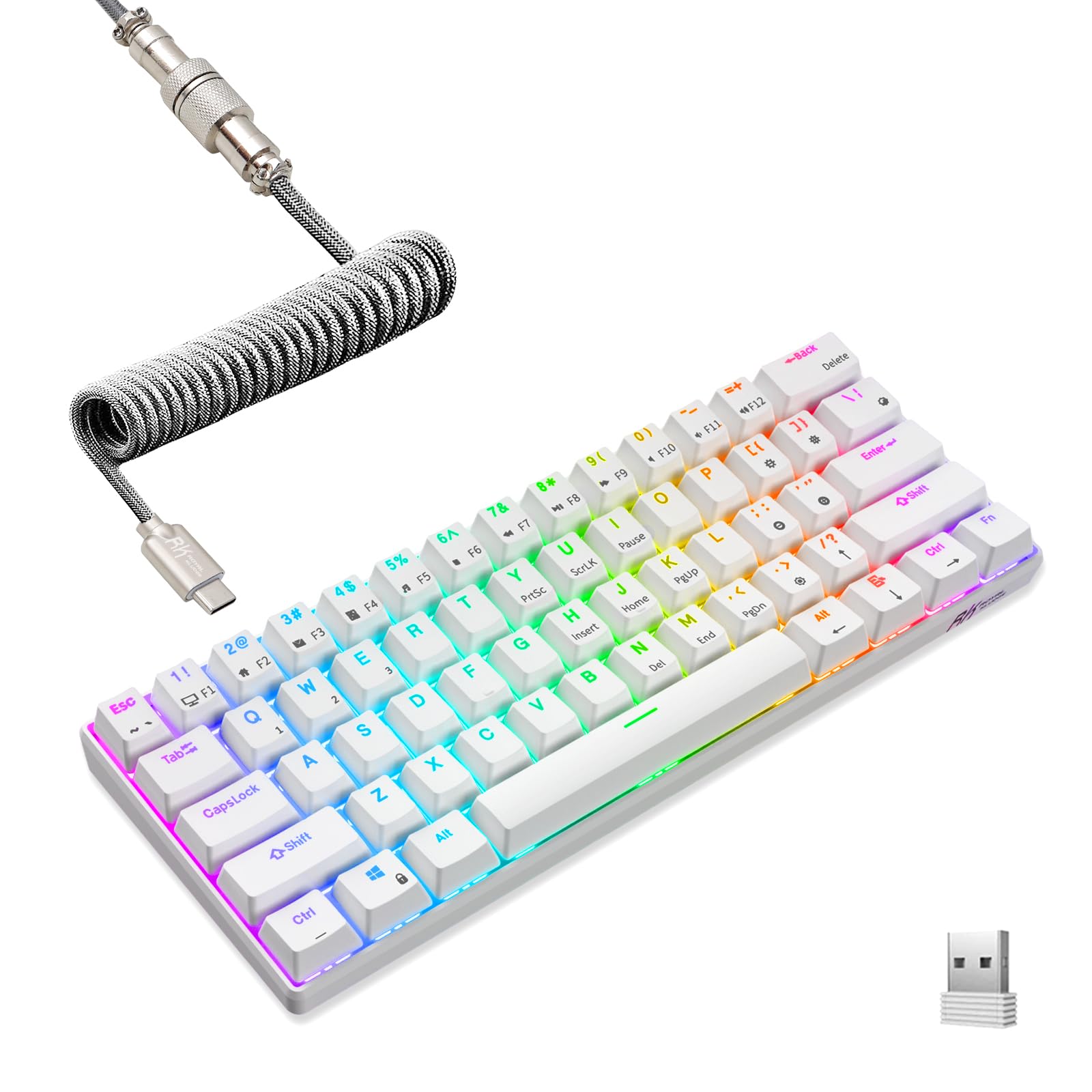 Mua RK ROYAL KLUDGE RK61 60% Mechanical Keyboard with Coiled Cable, 2 ...