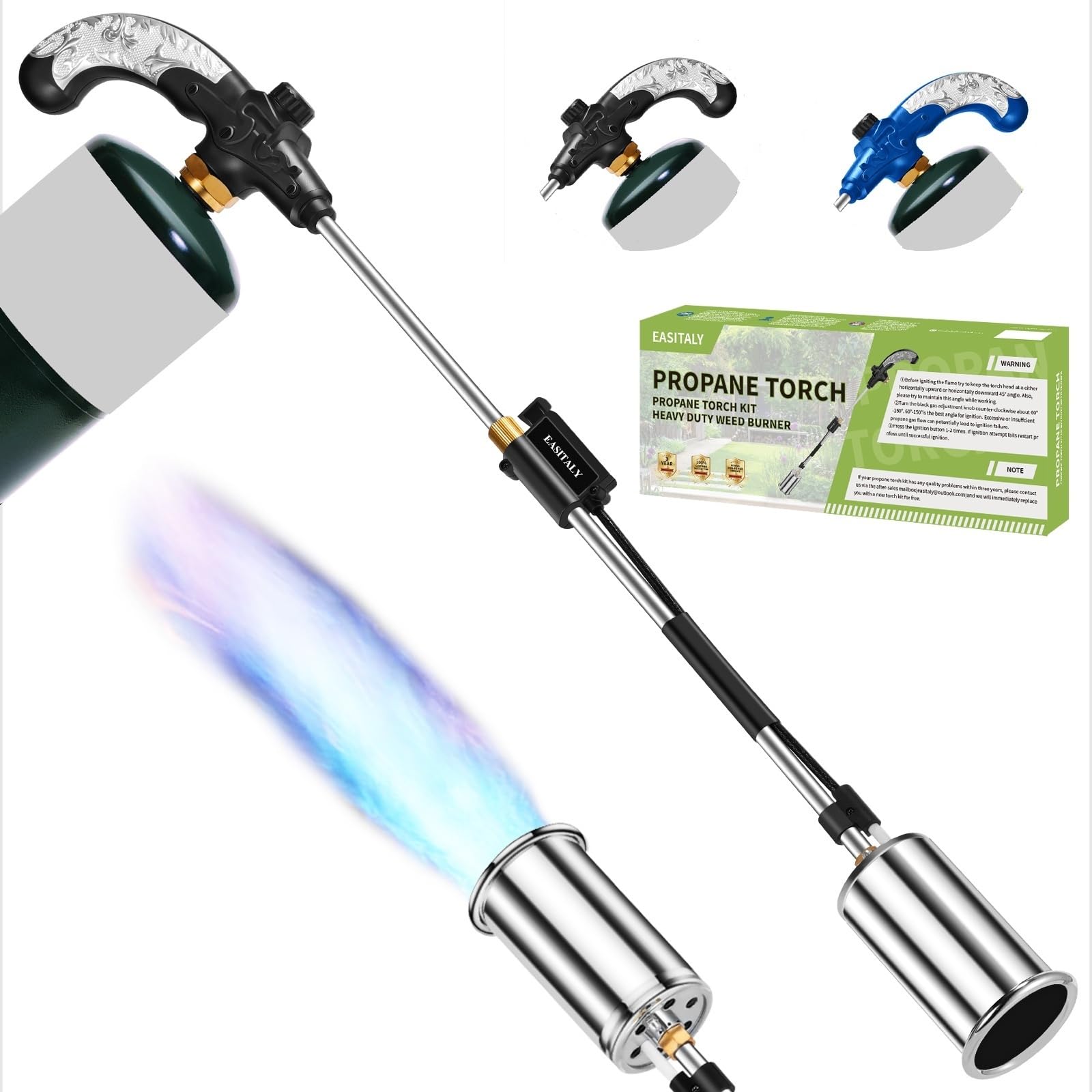 Propane Torch Weed Burner, 1,800,000 BTU High Output Weed Torch Flame ...