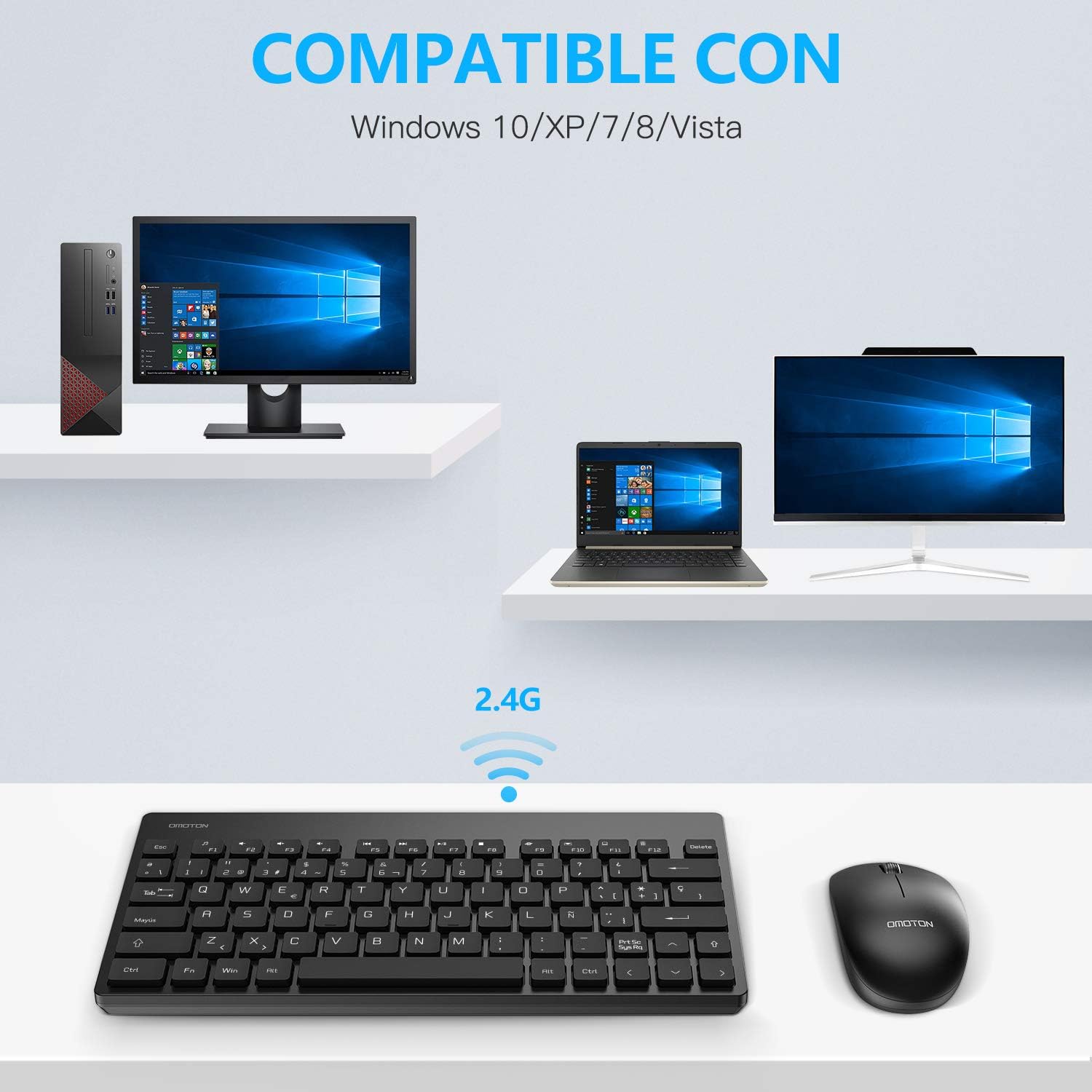 OMOTON Teclado y Raton Inalambrico – BigaMart