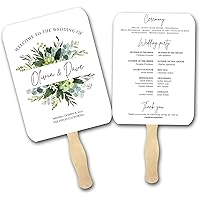 Amazon.com: Wedding program fans/Personalized Wedding fans for guests ...