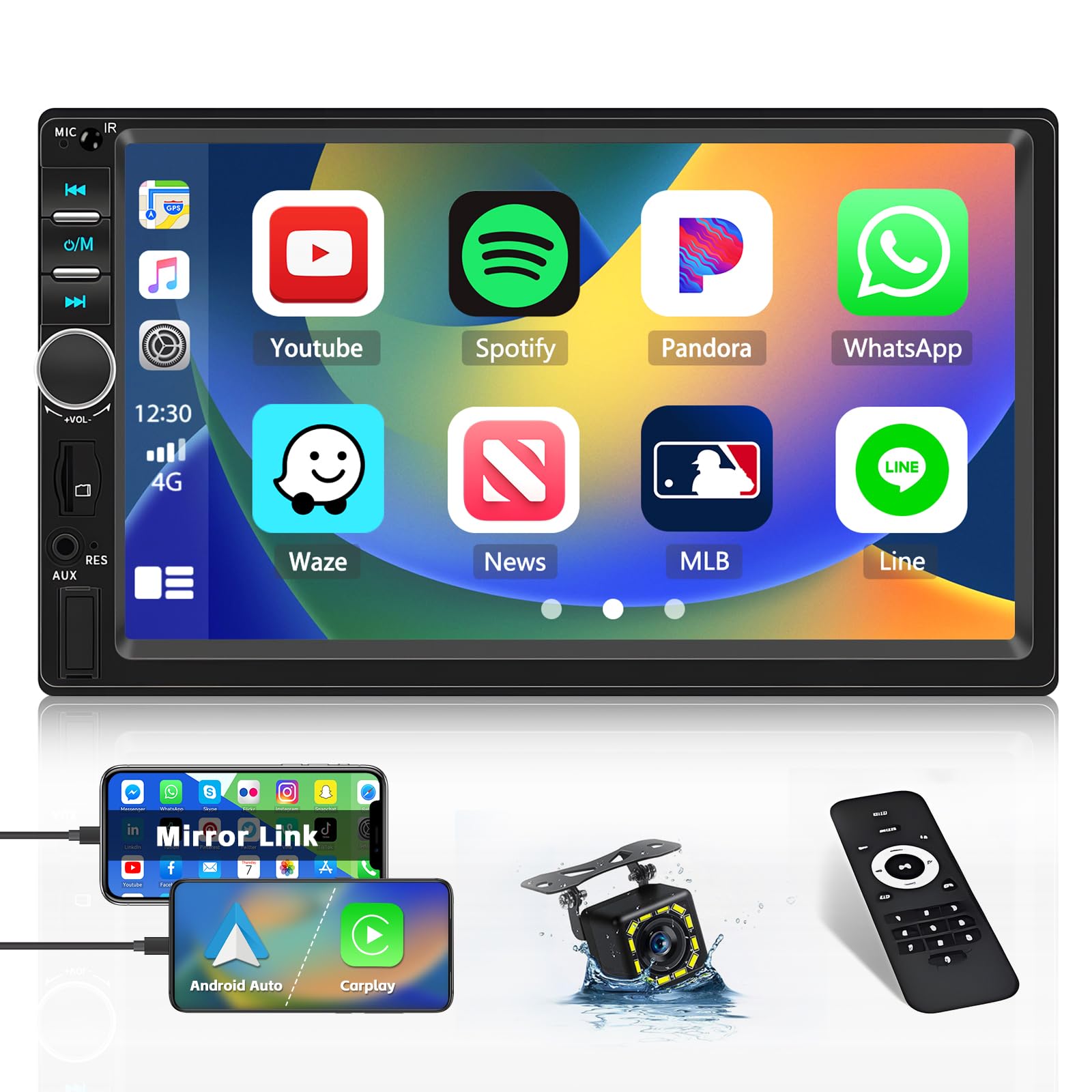 Mua Hikity 7 Inch Touchscreen Double Din Car Stereo with Apple Carplay ...