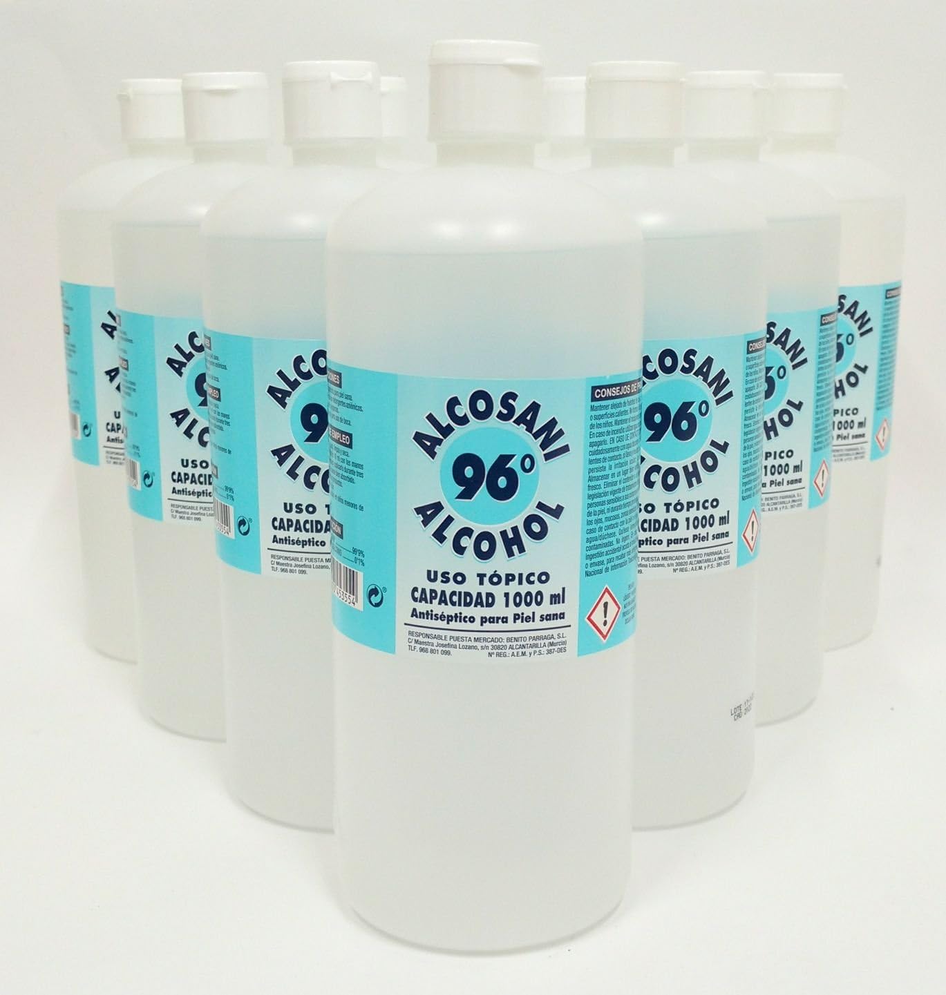 ALCOHOL 96 1000ml (caja 12 unidades): Amazon.es: Salud y cuidado personal