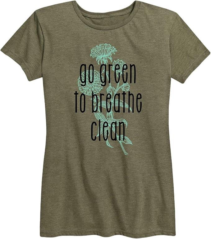 Amazon.com: Go Green Breathe Clean - Women's Short Sleeve Graphic T ...