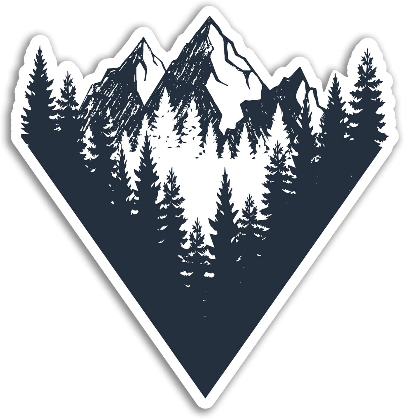 2 x 10cm Mountains Vinyl Stickers - Forest Trees Sticker Laptop Luggage ...
