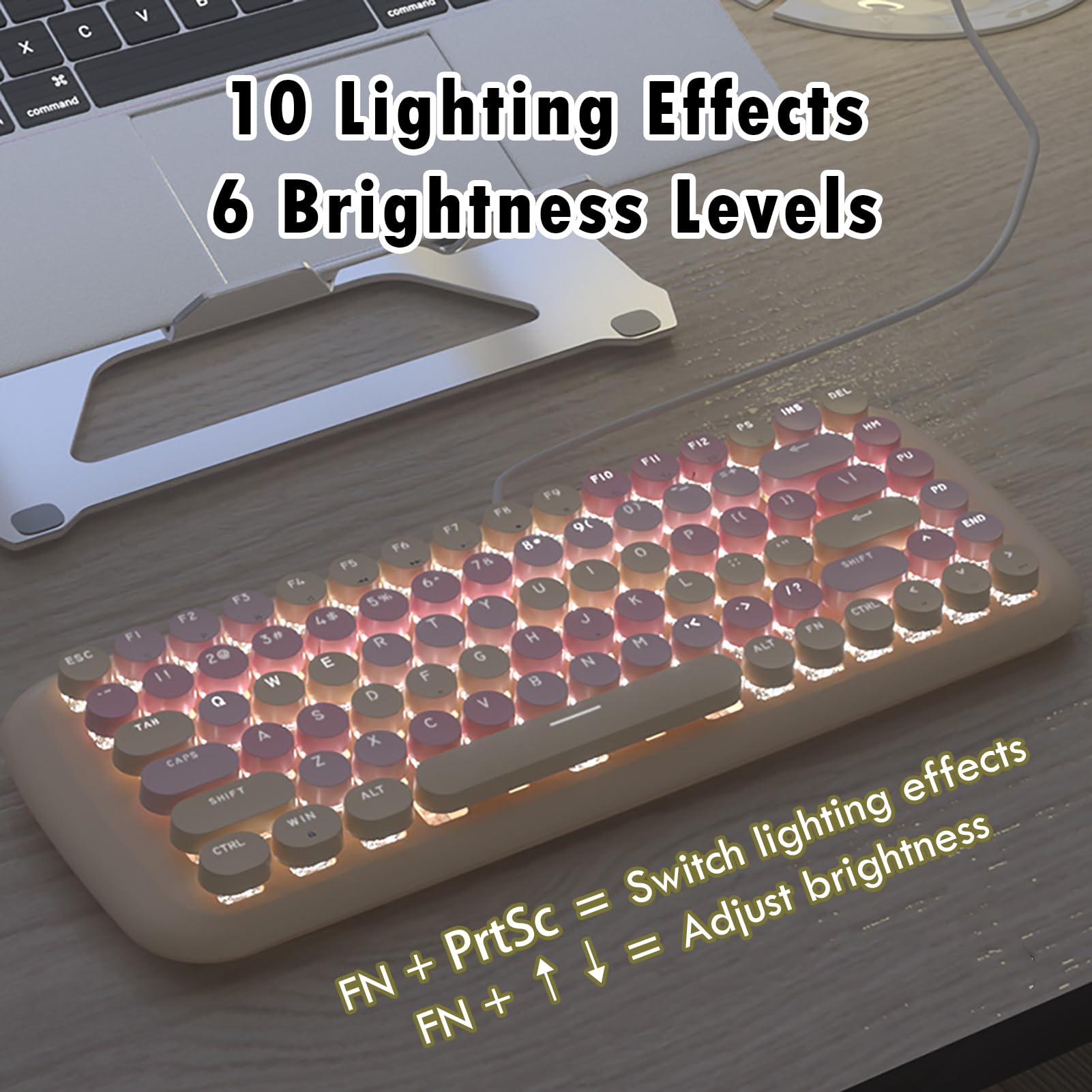 Mua Lomiluskr Cute Colorful Wired Mechanical Keyboard for Girls and ...