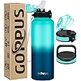 Amazon.com: GOPPUS 40 oz Insulated Water Bottle With Straw Stainless ...
