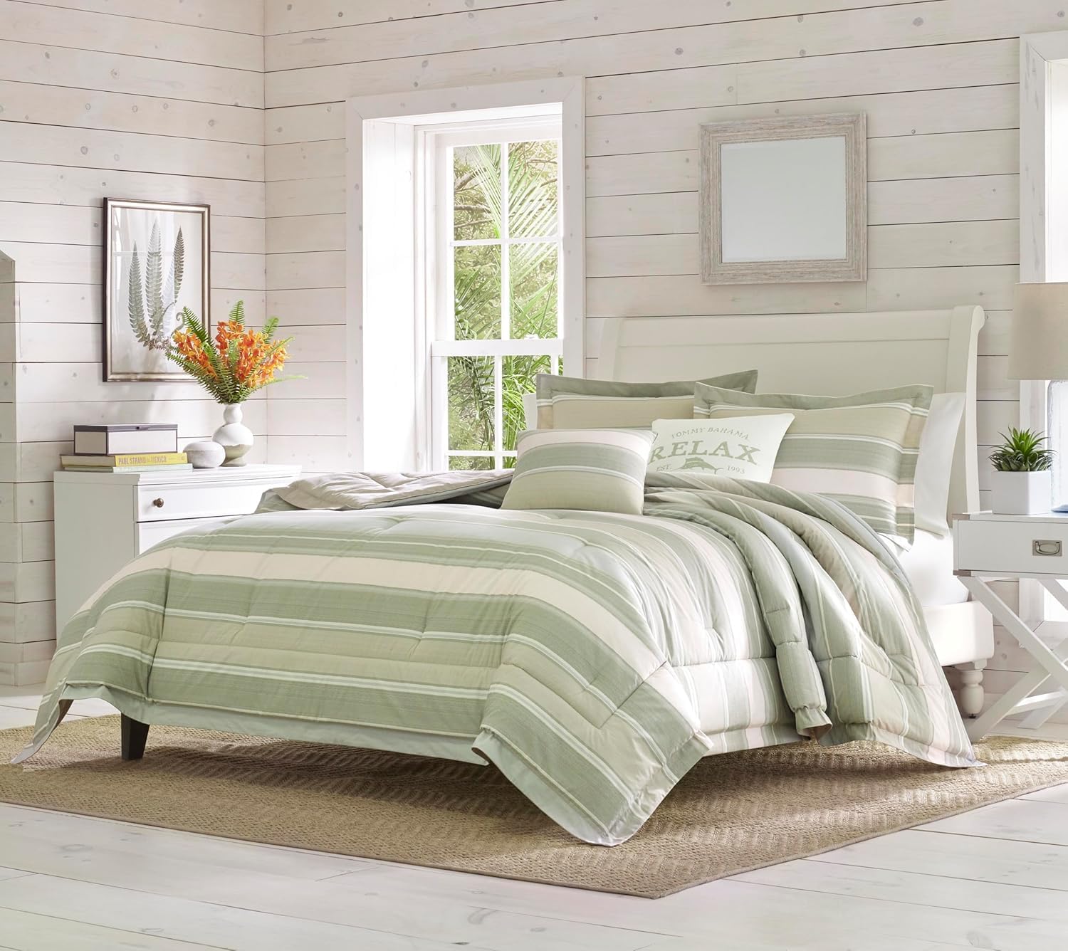 Tommy Bahama - Queen Comforter Set, Reversible Cotton Bedding with ...