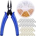 Split Rings for Jewelry Making, Caffox 700pcs Small Split Ring with Split Ring Pliers, Double ...