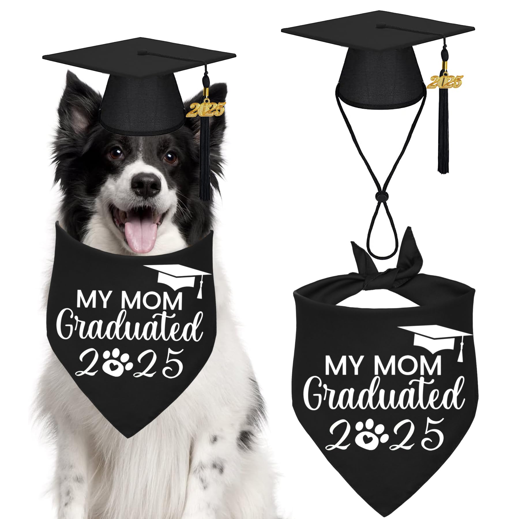 STMK Dog Graduation Cap Bandana, Graduation Dog Cap with 2025 Tassels ...