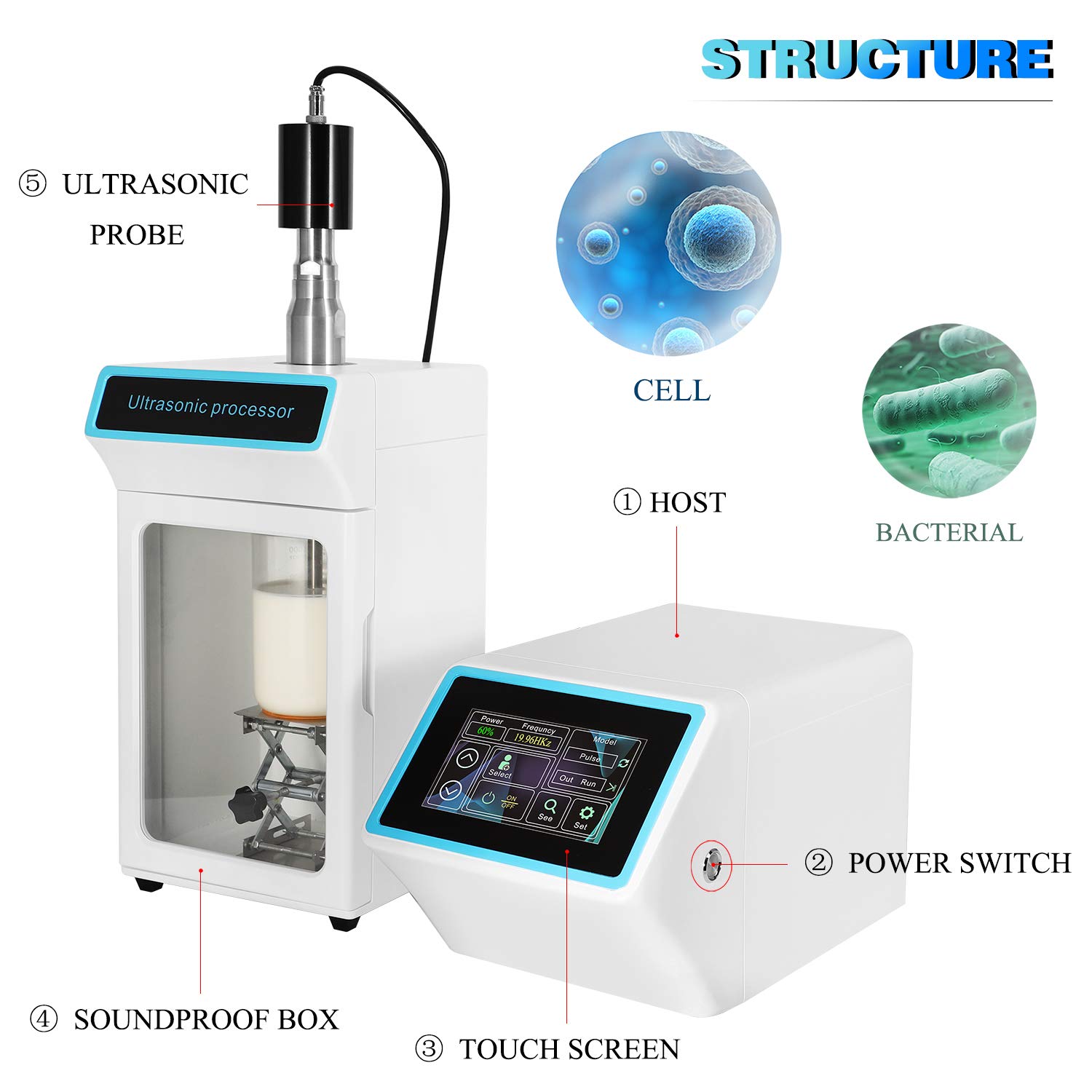 Mua CGOLDENWALL Touch Screen Ultrasonic Homogenizer Sonicator Processor ...