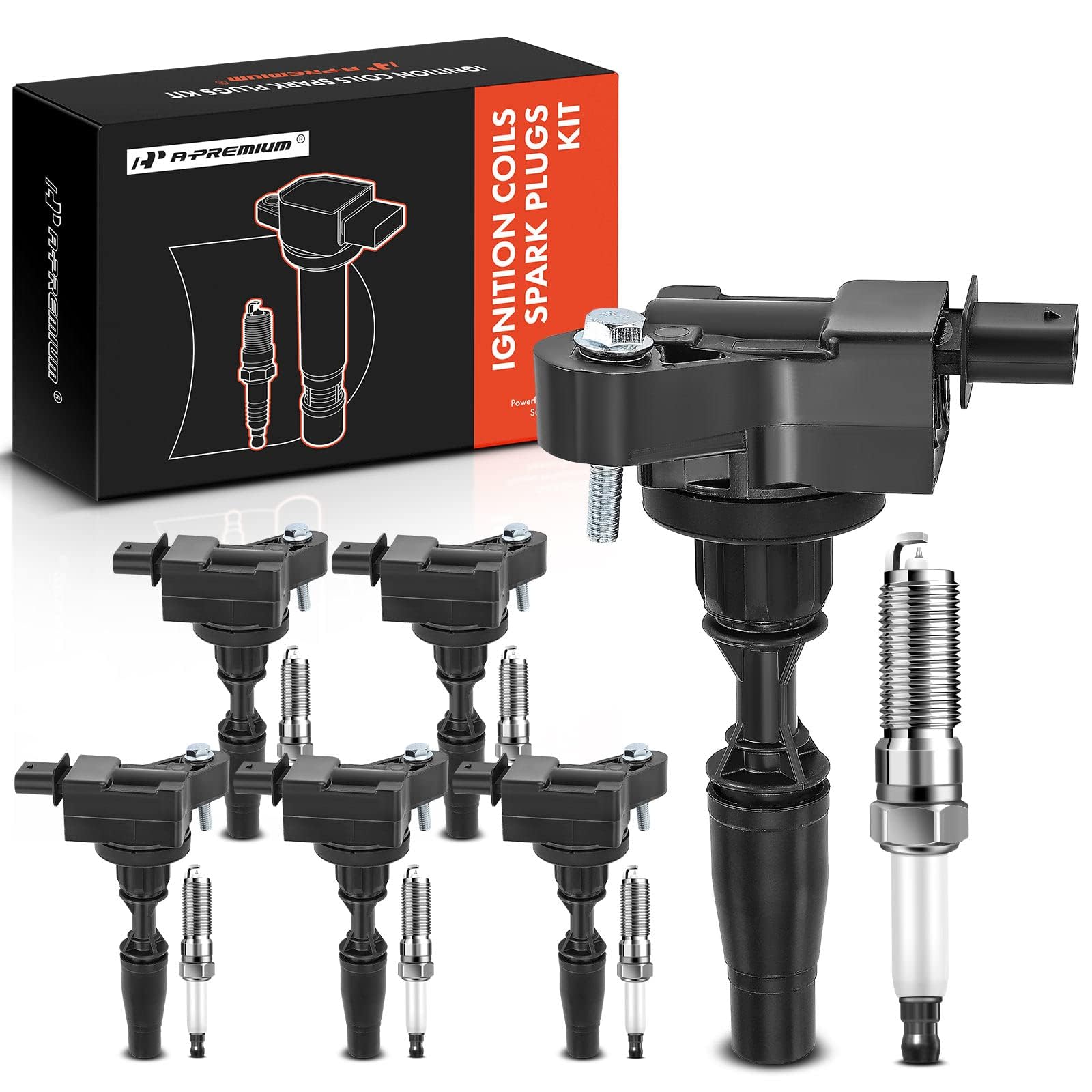 A-Premium Set of 6 Ignition Coil Pack and Iridium Spark Plugs ...