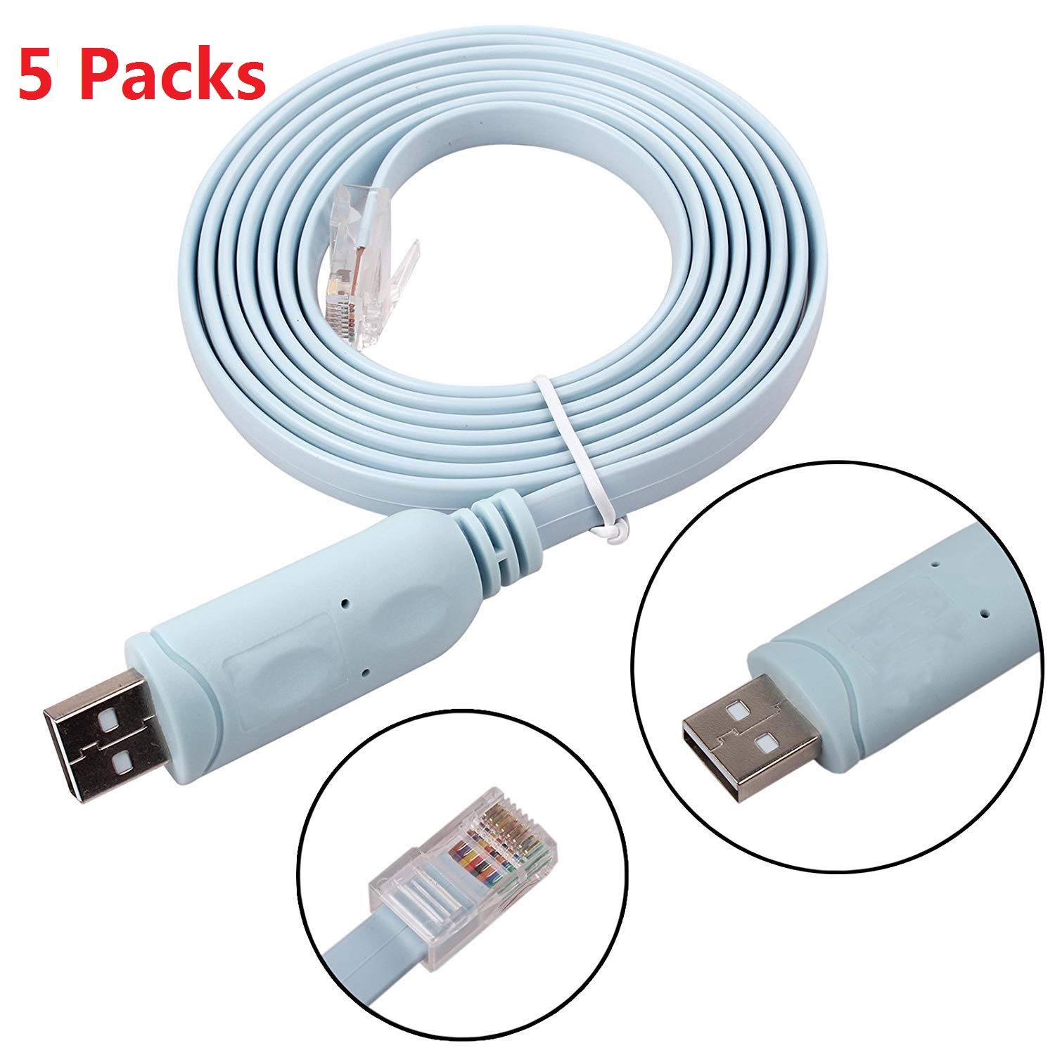 1.8m/6 Ft,Blue Usb to Console Cable,Cisco Usb Console Cable,Usb to Rj45 ...