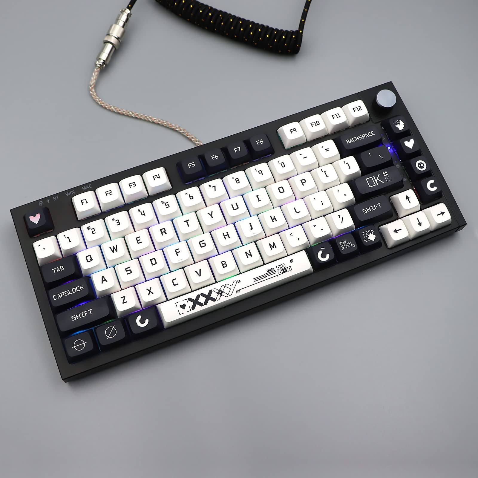 Mua Key Caps XDA Profile Black and White Keycaps 126 Keys Theme Keycaps ...