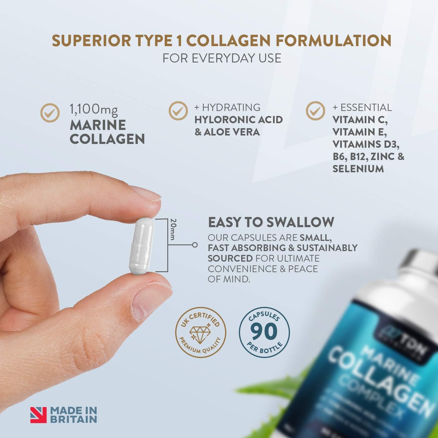 High Strength 1400mg Sustainable Marine Collagen Supplement – 3X More ...