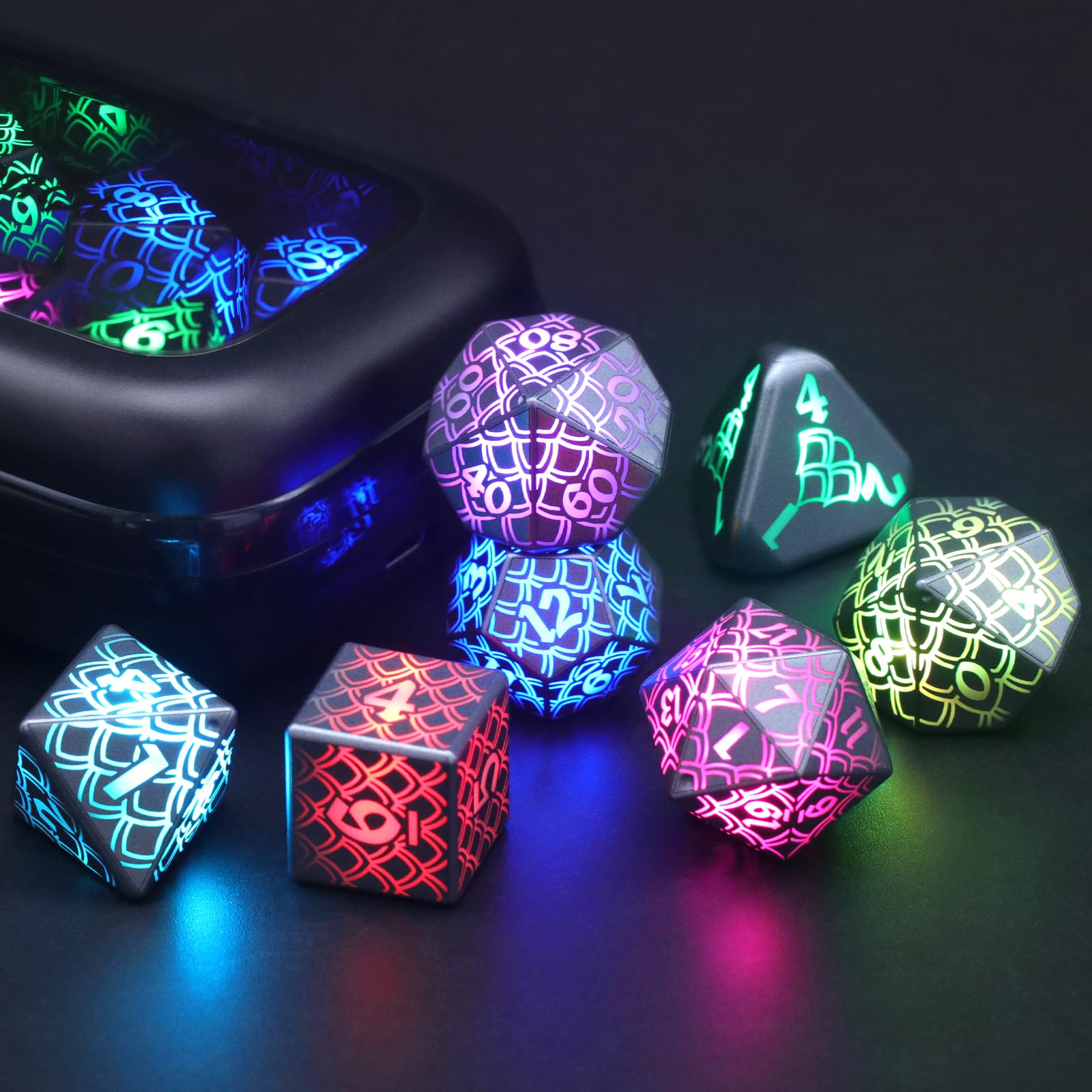 LED Dice Wireless Charging, DND Dice Dragon Dice Rechargeable, ZHOORQI ...