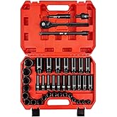 Impact Socket Wrench Set 1/2" Drive - Trivd Frol 65pcs Impact Socket Set Metric and Standard ...