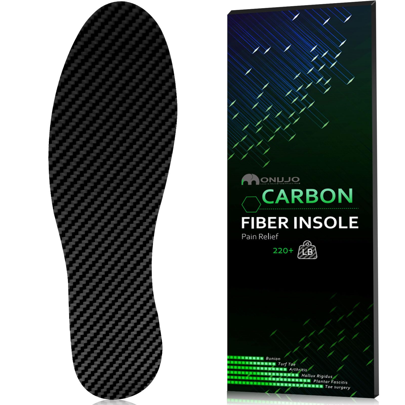 Carbon Fiber Insole, for Turf Toe, Foot Fractures, Hallux Rigidus ...