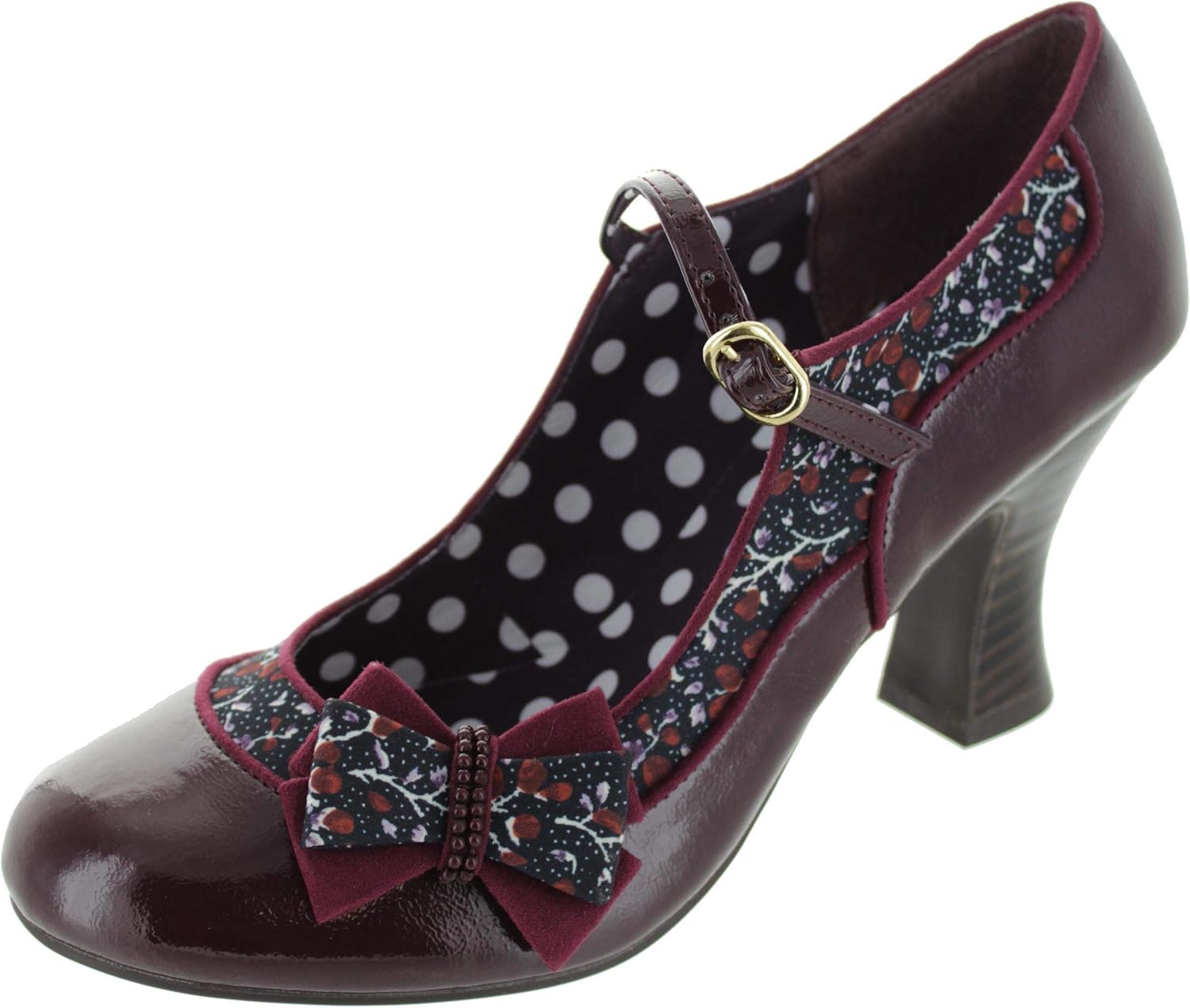 Ruby Shoo Women's Burgundy Camilla Mid Heel Mary Jane Shoes 42 UK 9 ...