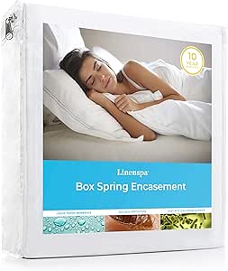 LINENSPA Waterproof Bed Bug Proof Box Spring Encasement Protector ...