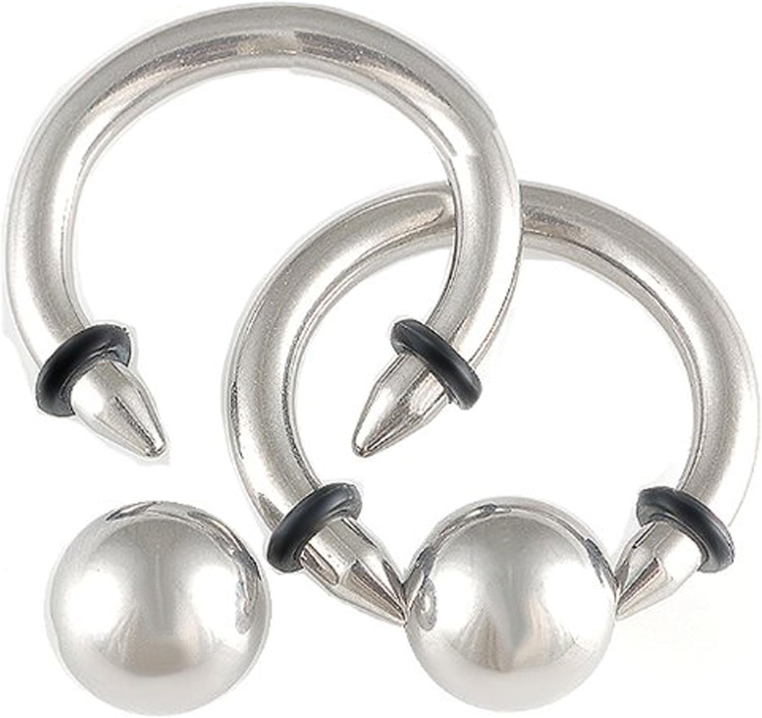 Amazon.com: Ball Nose Ring Captive Lobe Piercing Bead 10g 10 Gauge 15mm ...