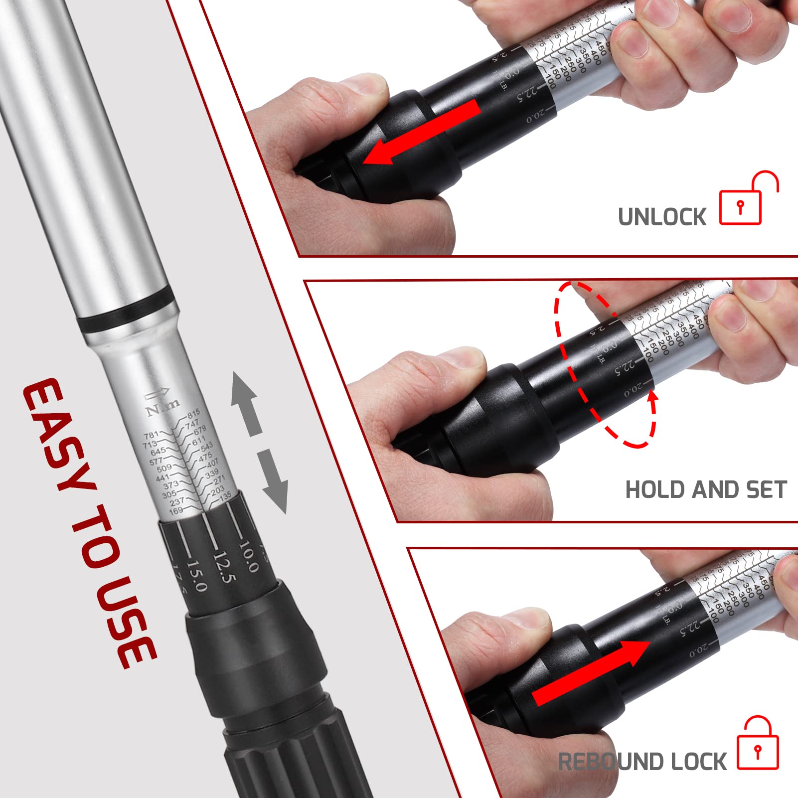 Mua 3/4-Inch Drive Click Torque Wrench, Dual-Scale Adjustable Torque ...