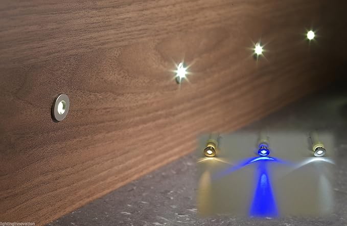 4 X LED KITCHEN PLINTH LIGHTS LIGHT KIT 15MM ROUND IP67 WARM WHITE ...