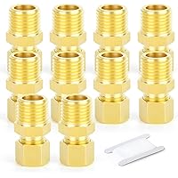 Amazon.com: GASHER 10PCS Brass Compression Tube Pipe Fitting Connector, 1/4" Tube OD x 1/8" NPT ...