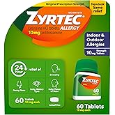 Amazon.com: Zyrtec 24 Hour Allergy Relief Tablets, Indoor & Outdoor ...